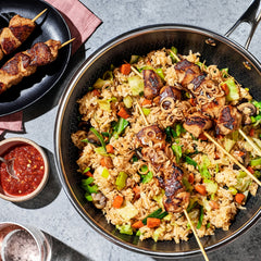 Indo Dutch Fried Rice with Chicken Satay | HexClad | HexClad Blog