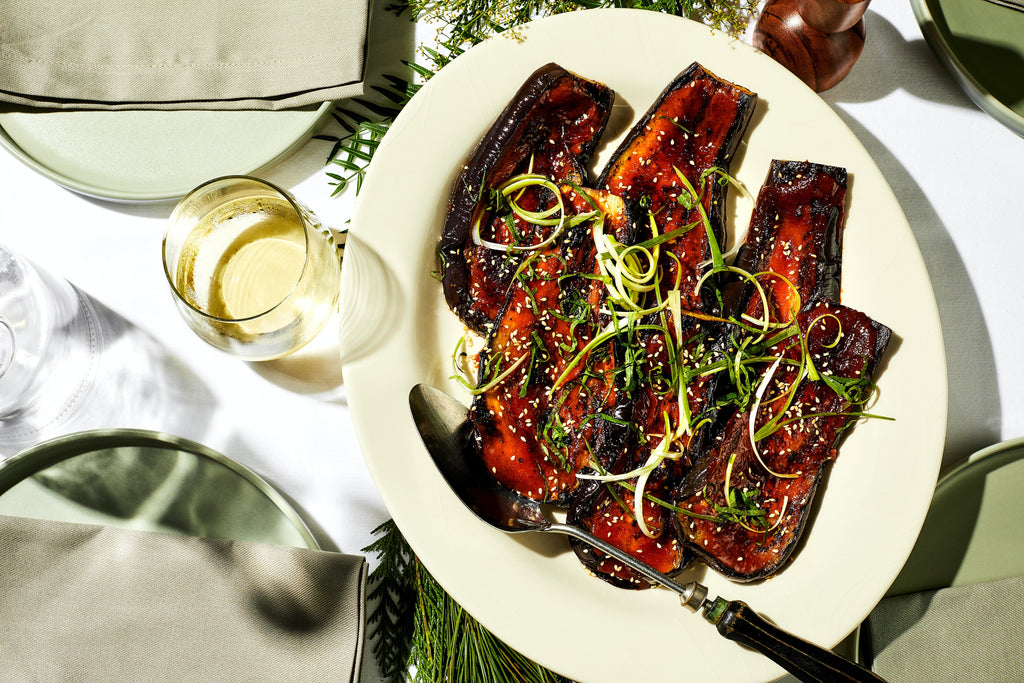 Roasted Miso & Gochujang Eggplant – HexClad Cookware
