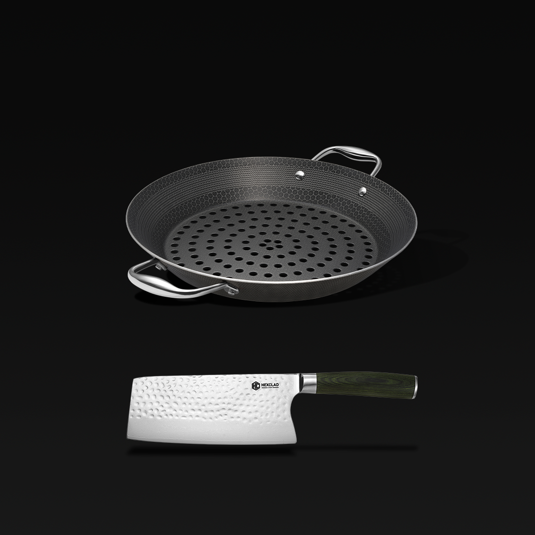 HexClad BBQ Grill Pan + Meat Cleaver Bundle – Hexclad Cookware